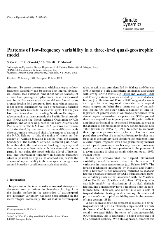 (PDF) Patterns of low-frequency variability in a three-level quasi ...