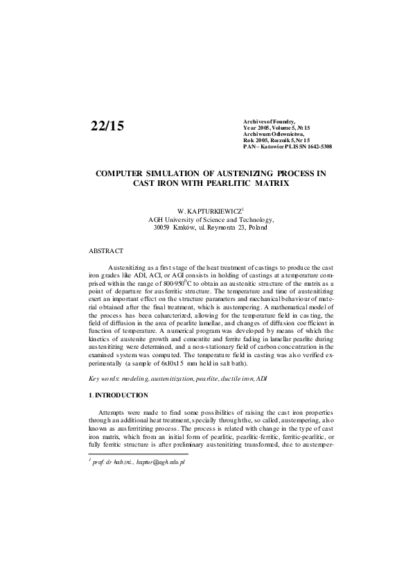 (PDF) Computer simulation of the austenitizing process in cast iron ...