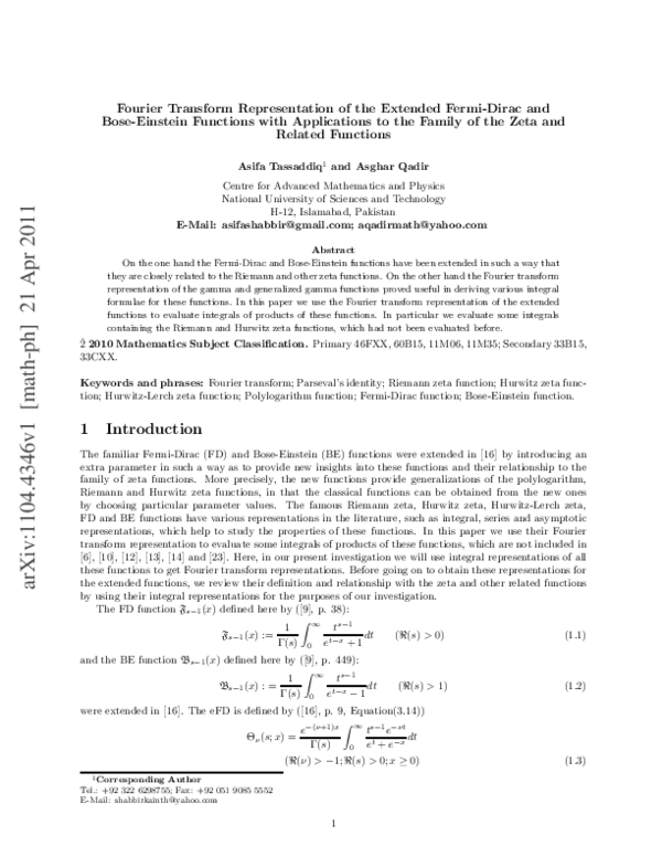 (PDF) Fermi-Dirac Integrals in terms of Zeta Functions | Pablo Antonio Cuevas Medina - Academia.edu