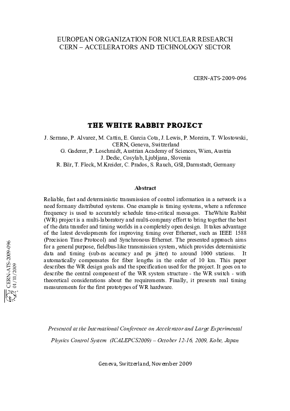 (PDF) The White Rabbit Project