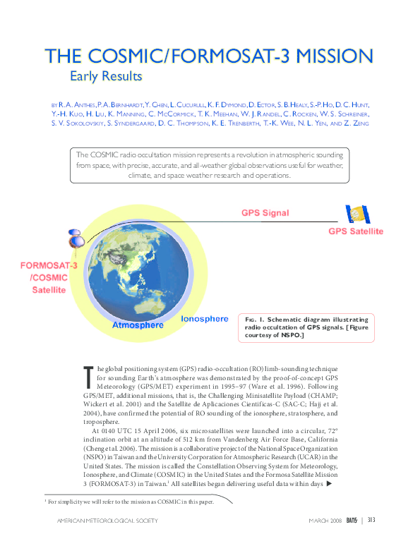 (PDF) THE COSMIC/FORMOSAT-3 MISSION THE COSMIC/FORMOSAT-3 MISSION