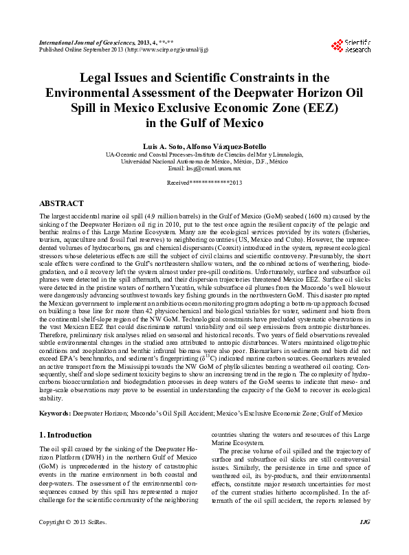 (PDF) Legal Issues and Scientific Constraints in the Environmental ...