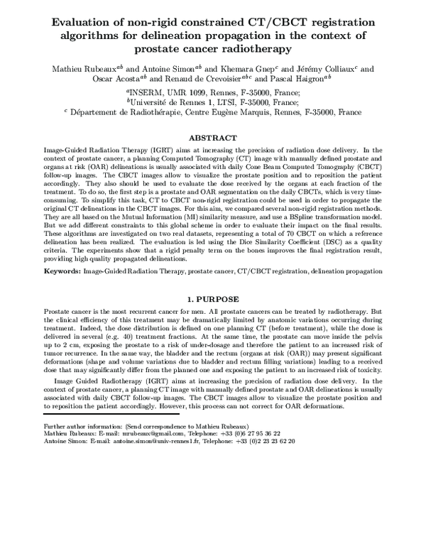 (PDF) Evaluation of non-rigid constrained CT/CBCT registration ...
