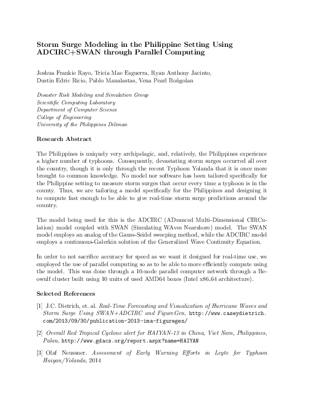 (PDF) Storm Surge Modeling in the Philippine Setting Using ADCIRC+SWAN ...