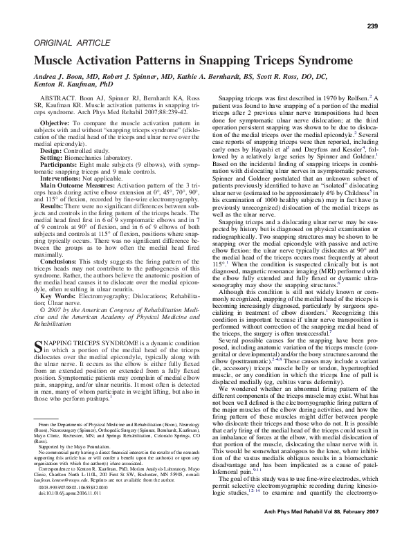 (PDF) Muscle Activation Patterns in Snapping Triceps Syndrome | Andrea ...