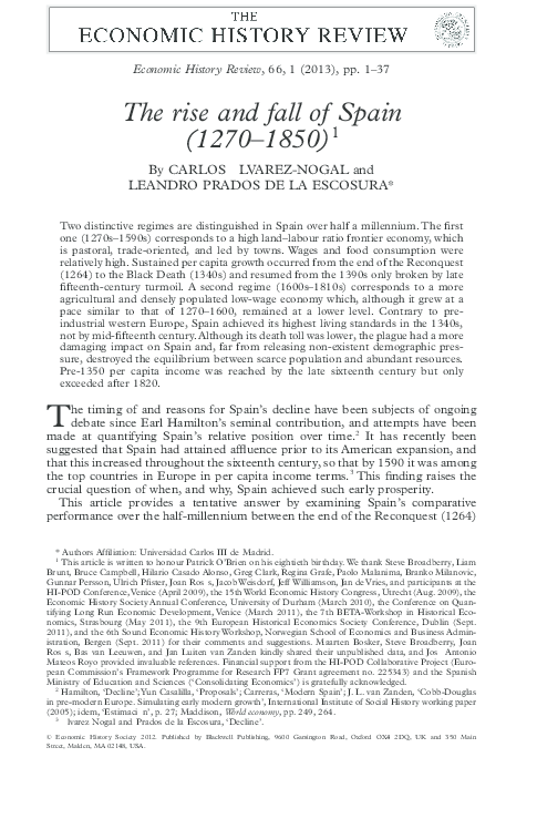 (PDF) The Rise and Fall of Spain (1270-1850)
