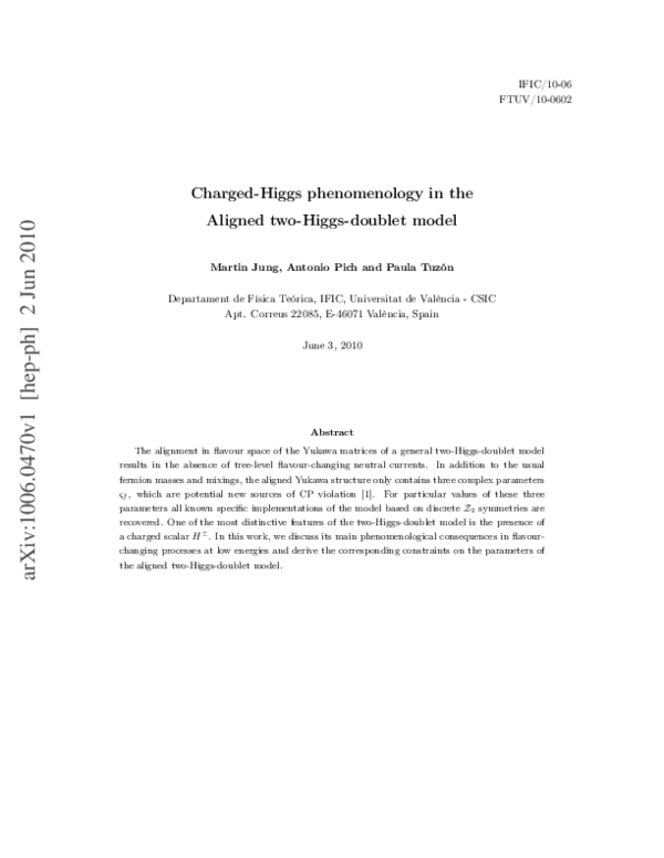 (PDF) Charged-Higgs phenomenology in the aligned two-Higgs-doublet model