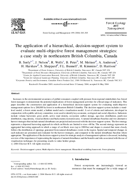 Pdf The Application Of A Hierarchical Decision Support System To Evaluate Multi Objective