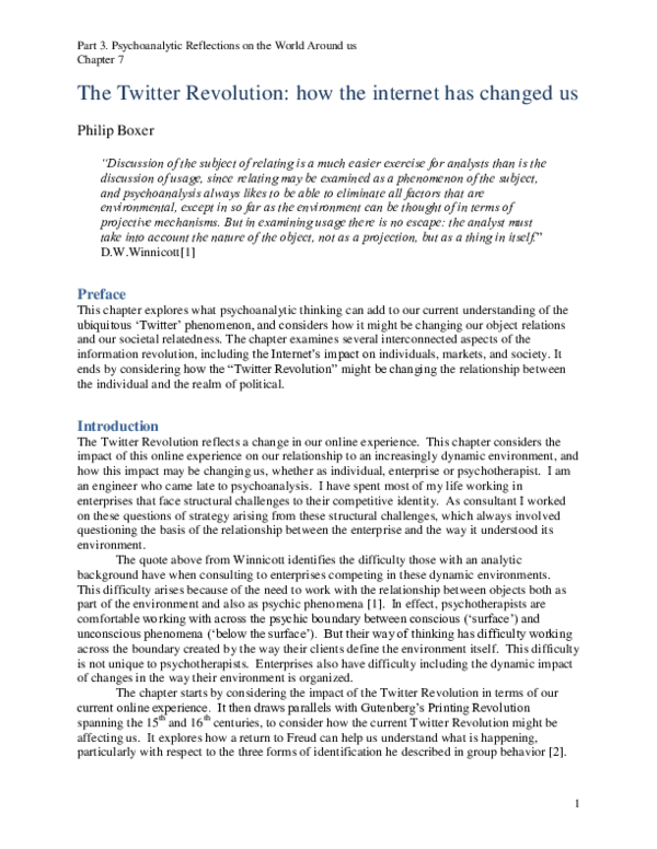 (PDF) The Twitter Revolution: how the internet has changed us