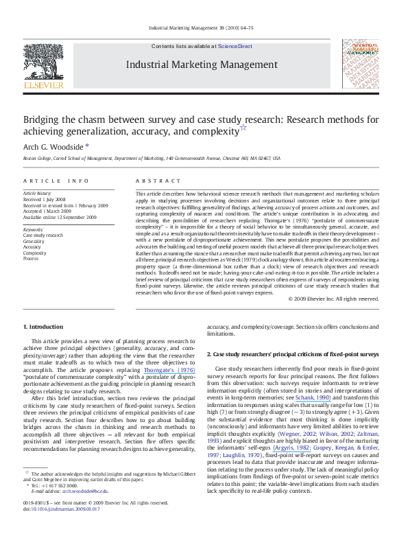 (PDF) Bridging the chasm between survey and case study research ...