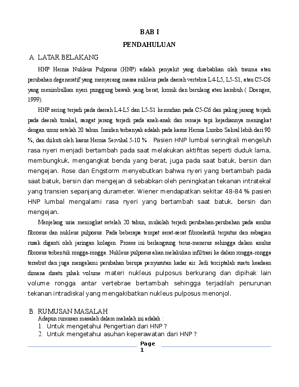 (DOC) ASUHAN KEPERAWATAN KLIEN DENGAN HNP