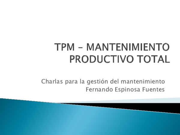 (PDF) TPM – MANTENIMIENTO PRODUCTIVO TOTAL