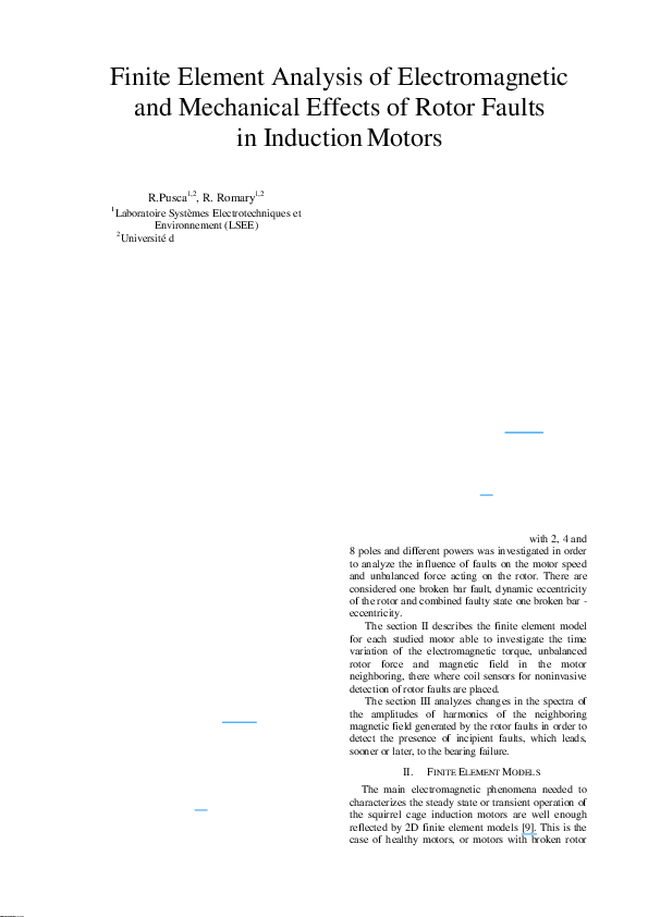 (PDF) Finite element analysis of electromagnetic and mechanical effects ...