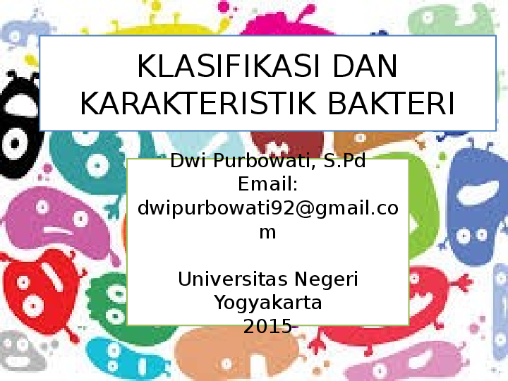 (PPT) Klasifikasi dan karakteristik bakteri
