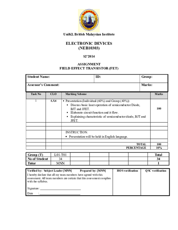 (DOC) Electronic Devices ASSIGNMENT