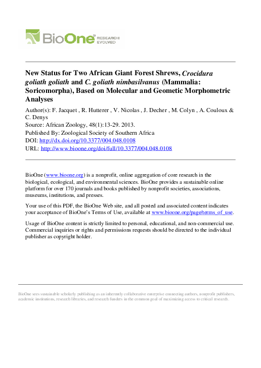 (PDF) Use of phylogeny to resolve the taxonomy of the widespread and ...