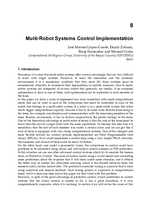 (PDF) Multi-Robot Systems Control Implementation