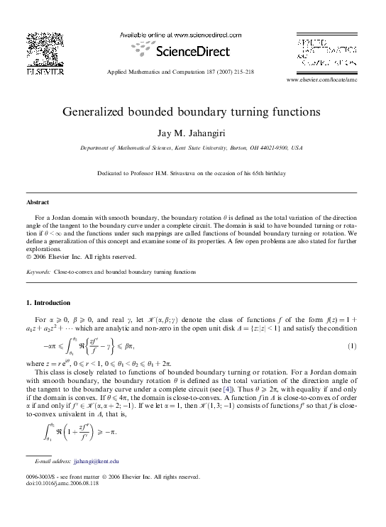 Generalized bounded boundary turning functions