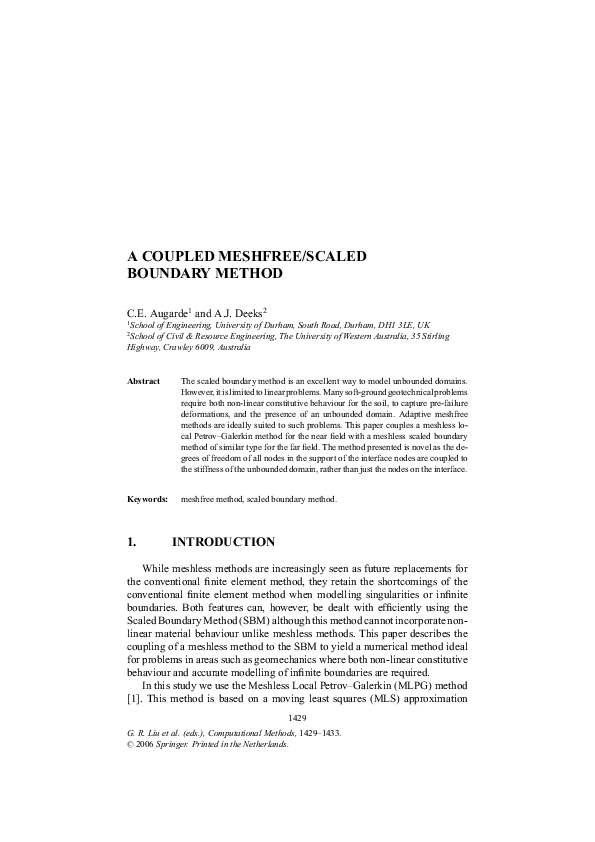 (PDF) A coupled meshfree/scaled boundary method