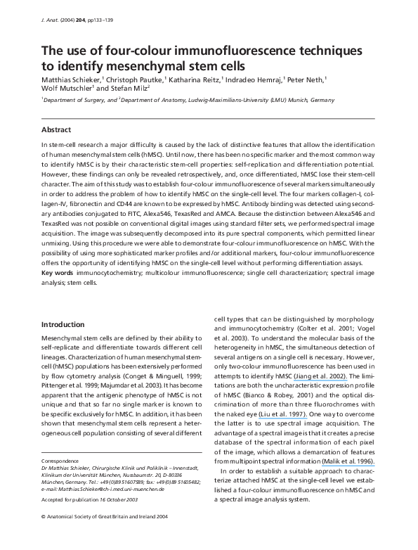 (PDF) The use of four-colour immunofluorescence techniques to identify ...