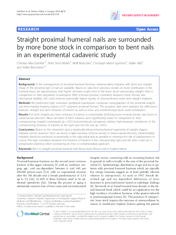 (PDF) Straight proximal humeral nails are surrounded by more bone stock ...