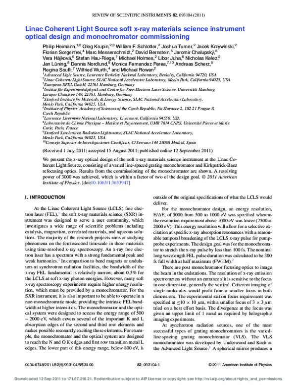 (PDF) Linac Coherent Light Source soft x-ray materials science ...