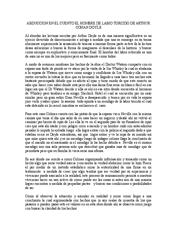(DOC) ABDUCCION EN EL CUENTO EL HOMBRE DE LABIO TORCIDO DE ARTHUR CONAN ...