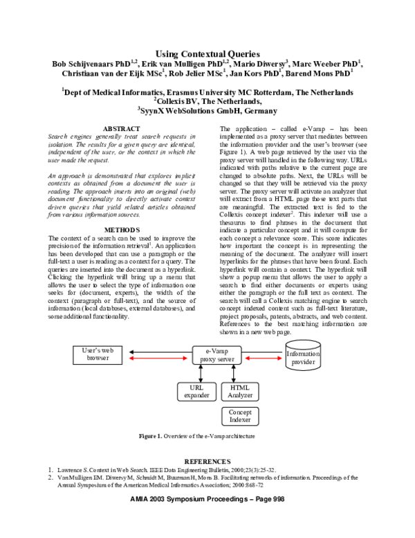 (PDF) Using contextual queries | Barend Mons - Academia.edu