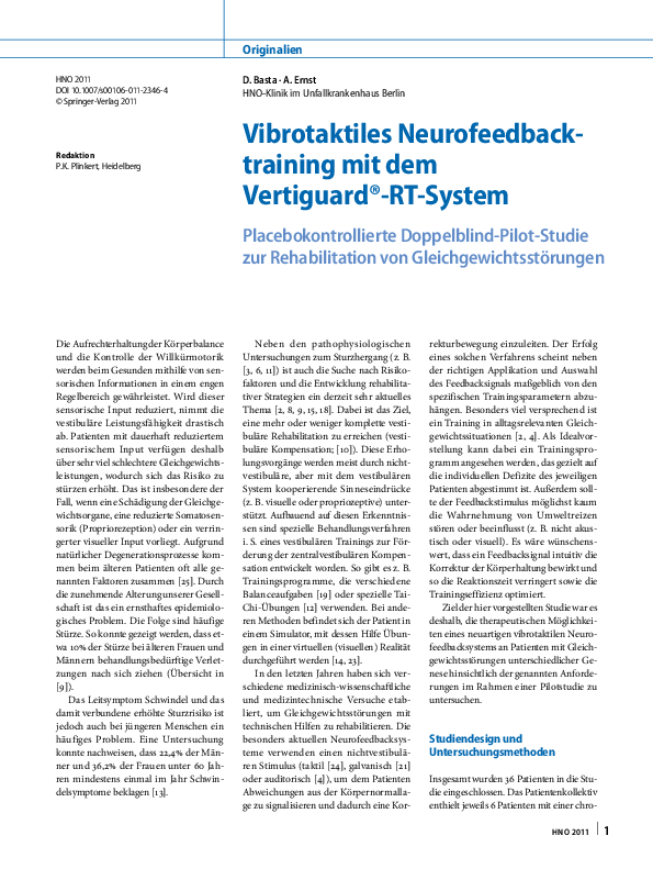 (PDF) [Vibrotactile neurofeedback training with the Vertiguard®-RT ...