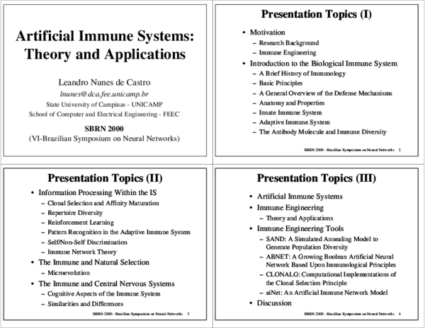 (PDF) Theory and applications of artificial immune systems