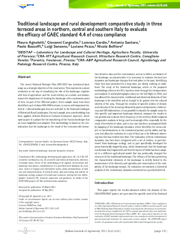 (PDF) Traditional landscape and rural development: comparative study in ...
