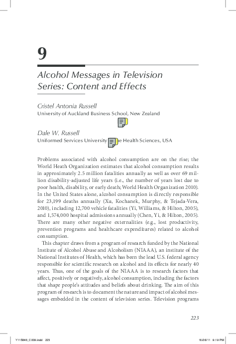 (PDF) Nature and Impact of Embedded Alcohol Messages