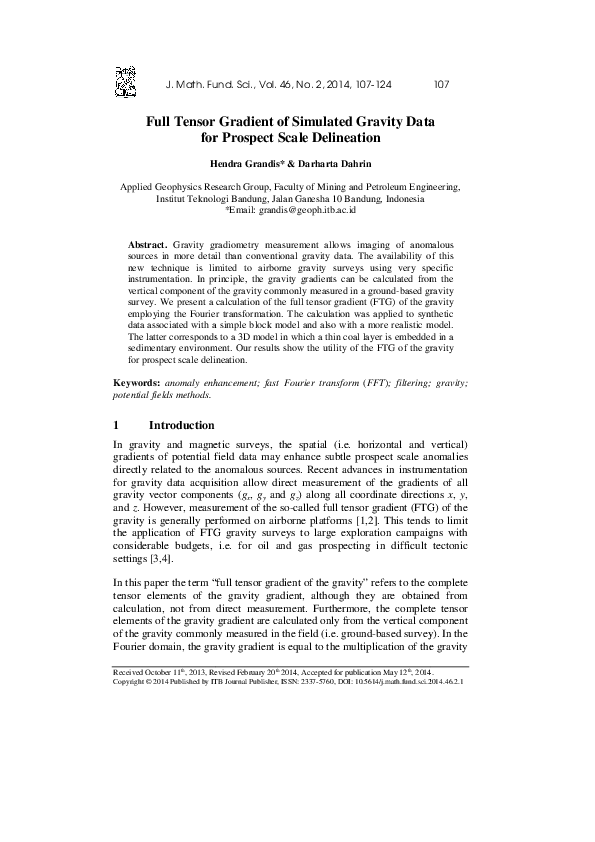 Full Tensor Gradient Of Simulated Gravity Data For Prospect Scale