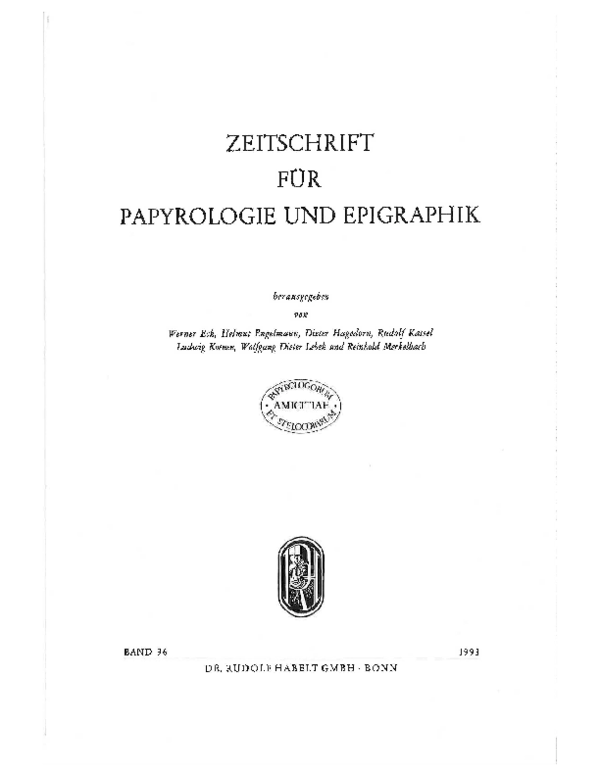 (PDF) Chronology and Succession 1: Fasti Capitolini fr. XXXIId, the ...