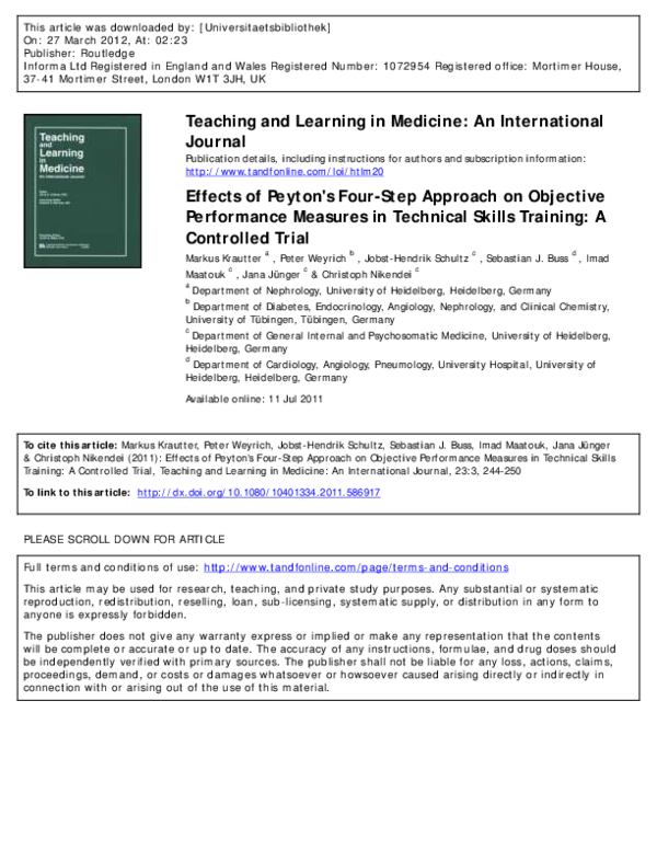 (PDF) Effects of Peyton's Four-Step Approach on Objective Performance ...