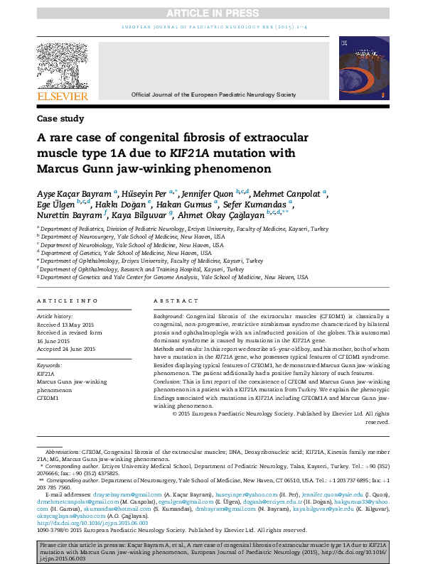 (PDF) A rare case of congenital fibrosis of extraocular muscle type 1A ...