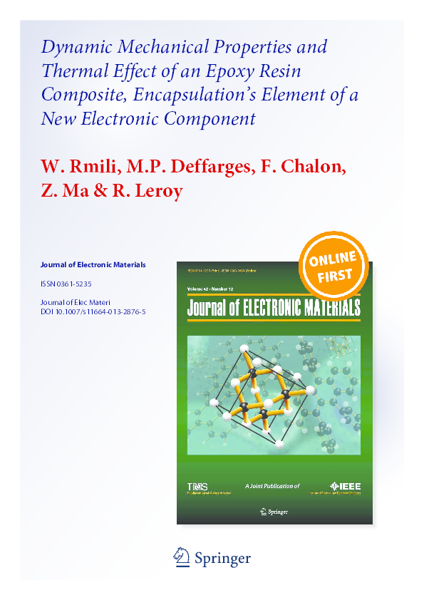 (PDF) Dynamic Mechanical Properties and Thermal Effect of an Epoxy Resin Composite ...