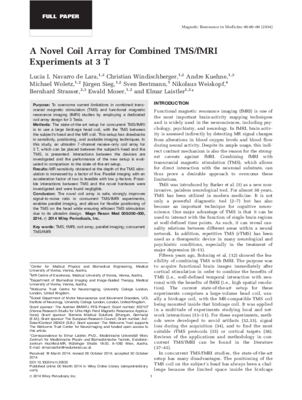 (PDF) A novel coil array for combined TMS/fMRI experiments at 3 T