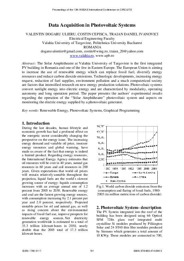 (PDF) Data Acquisition in Photovoltaic Systems