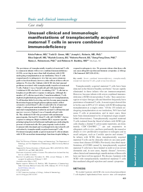(PDF) Unusual clinical and immunologic manifestations of ...