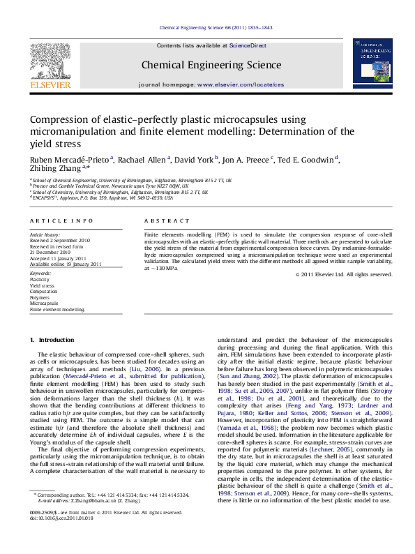(PDF) Compression of elastic–perfectly plastic microcapsules using ...
