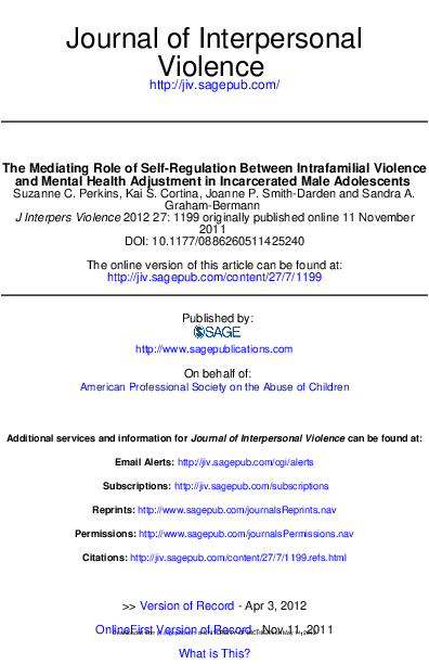 (PDF) The Mediating Role of Self-Regulation Between Intrafamilial ...