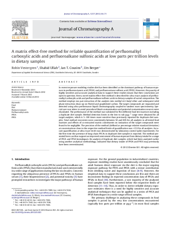 Pdf A Matrix Effect Free Method For Reliable Quantification Of