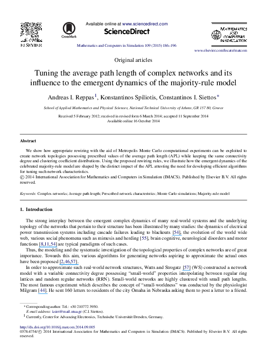 (PDF) Tuning Average Path Length in Complex Networks