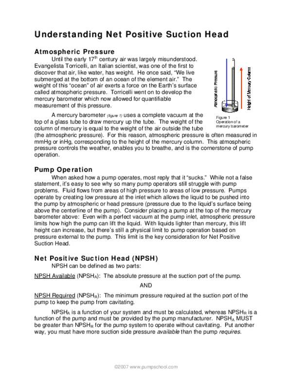(PDF) Understanding Net Positive Suction Head