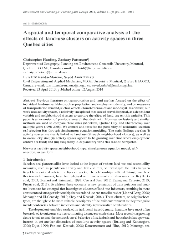 (PDF) A spatial and temporal comparative analysis of the effects of land-use clusters on ...