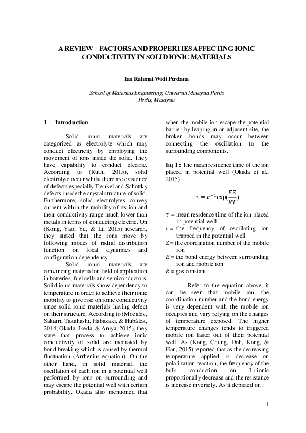 (PDF) Solid Ionic Materials - A review