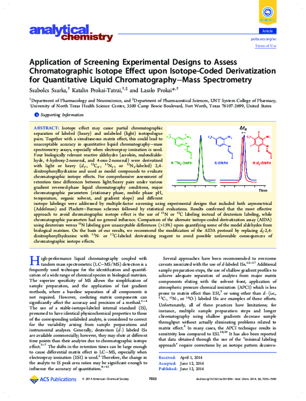 (PDF) Application of screening experimental designs to assess ...