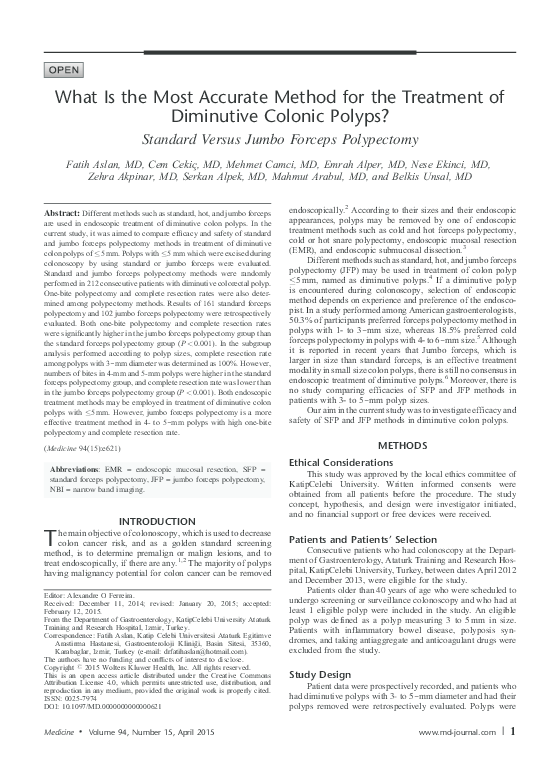 (PDF) What is the most accurate method for the treatment of diminutive ...