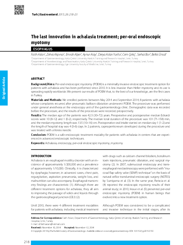(PDF) IDDF2021-ABS-0057 Outcome of per-oral endoscopic myotomy in ...